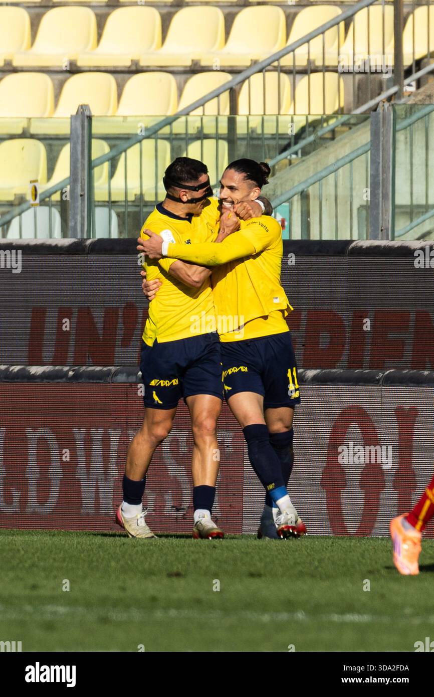 Pedro Mendes of Modena Calcio celebrates goal during the Serie B match ...
