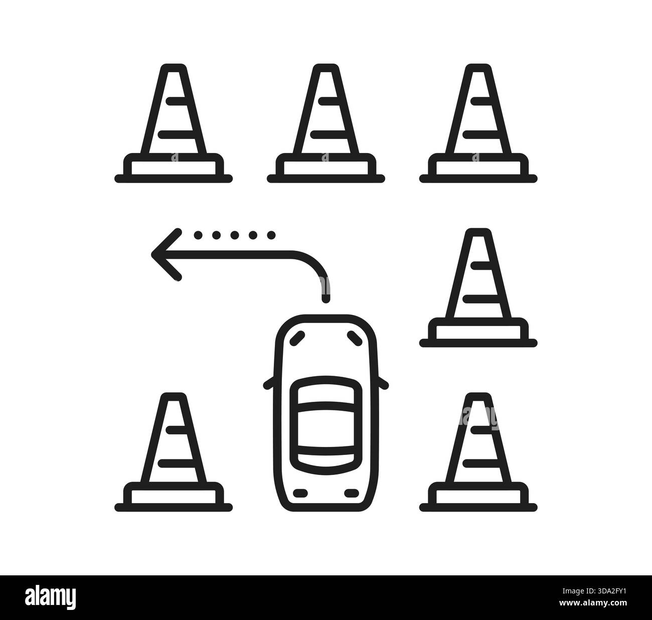 Traffic cones in parking Cut Out Stock Images & Pictures - Alamy