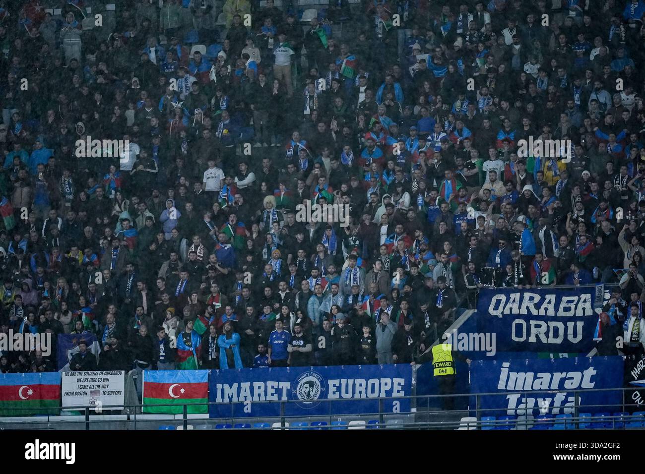 Supporters of Qarabag FK during the UEFA Champions League 2025/26 ...