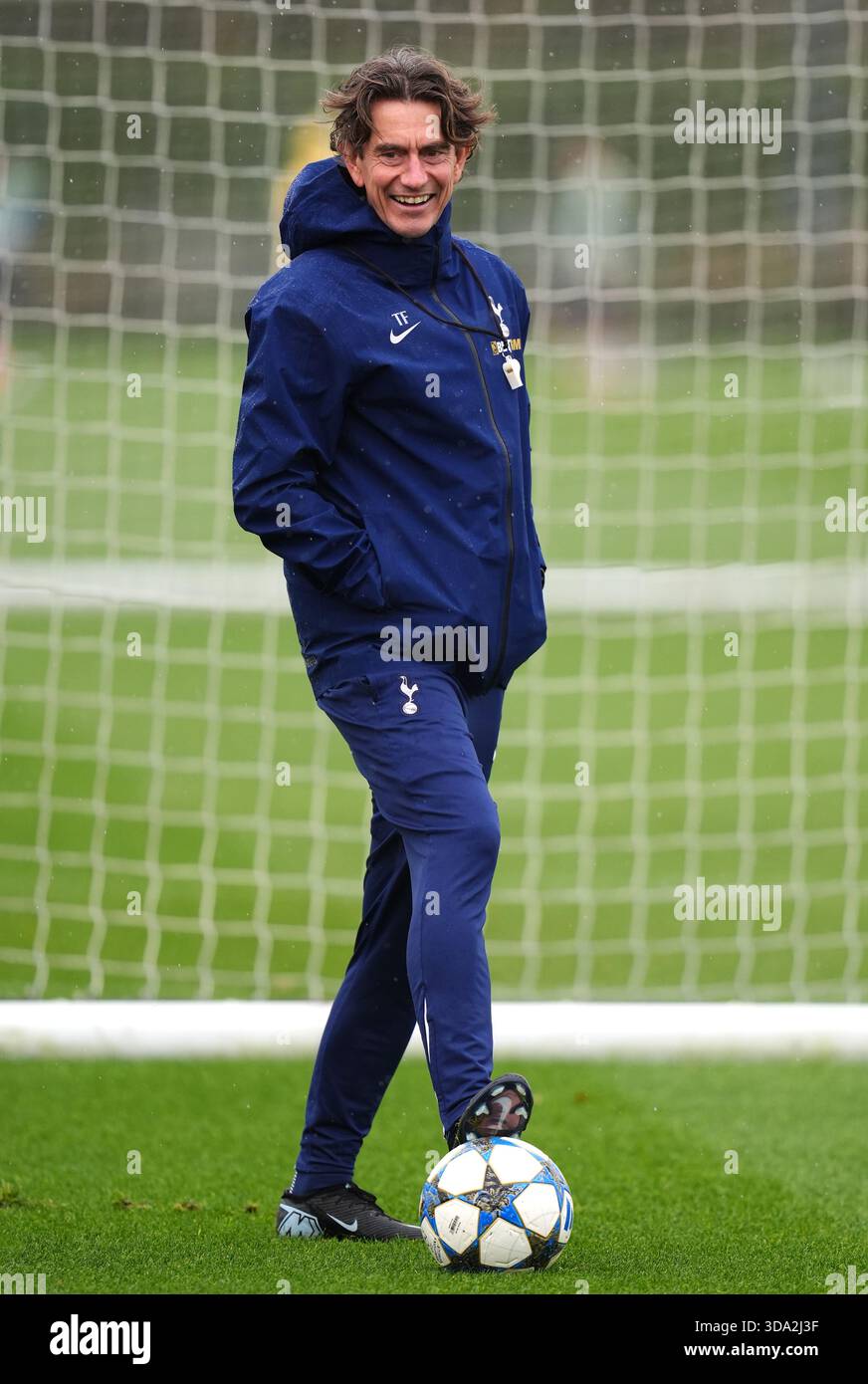 Tottenham Hotspur manager Thomas Frank during a training session at the ...