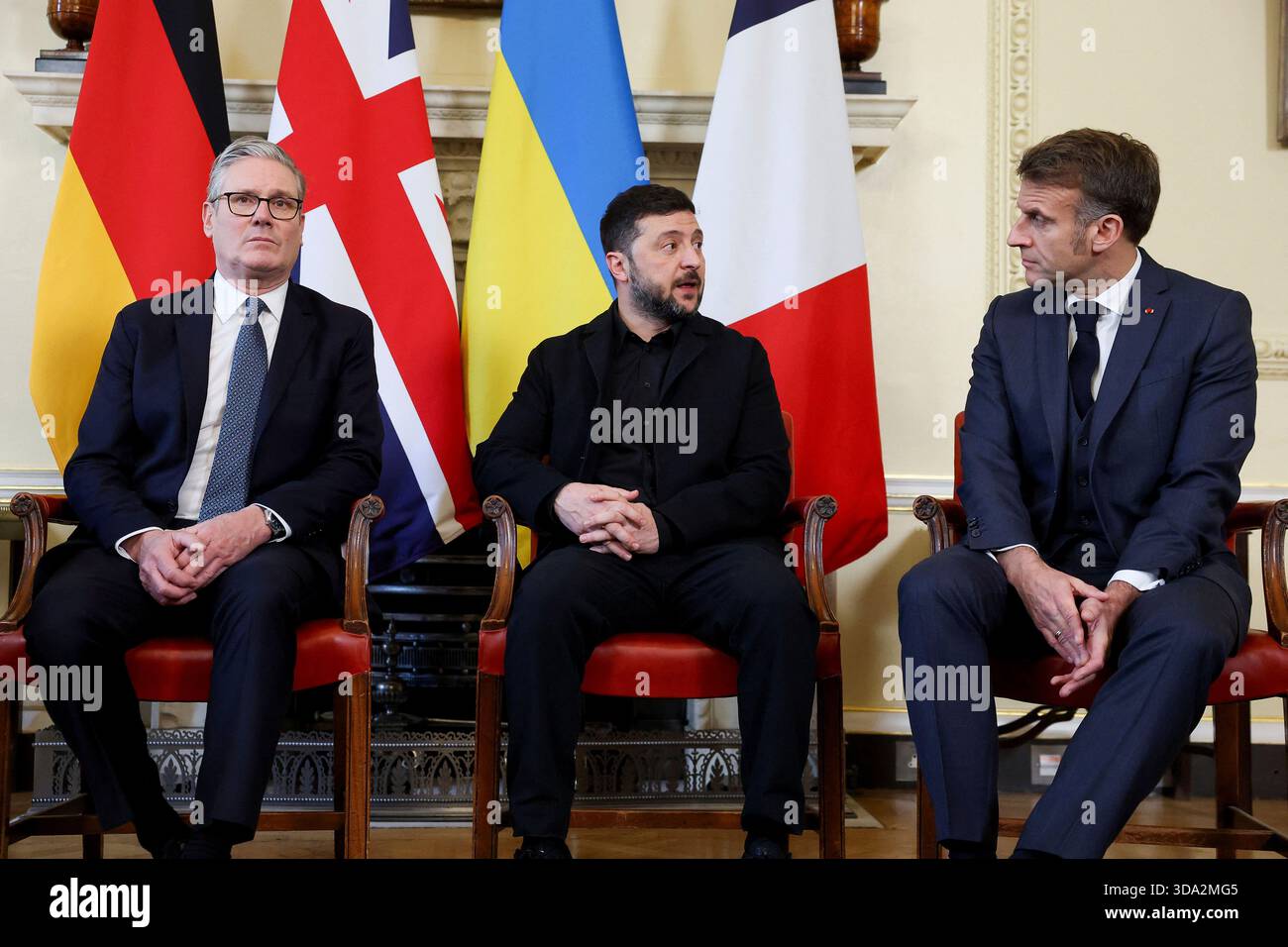 From left, British Prime Minister Keir Starmer, Ukrainian President ...