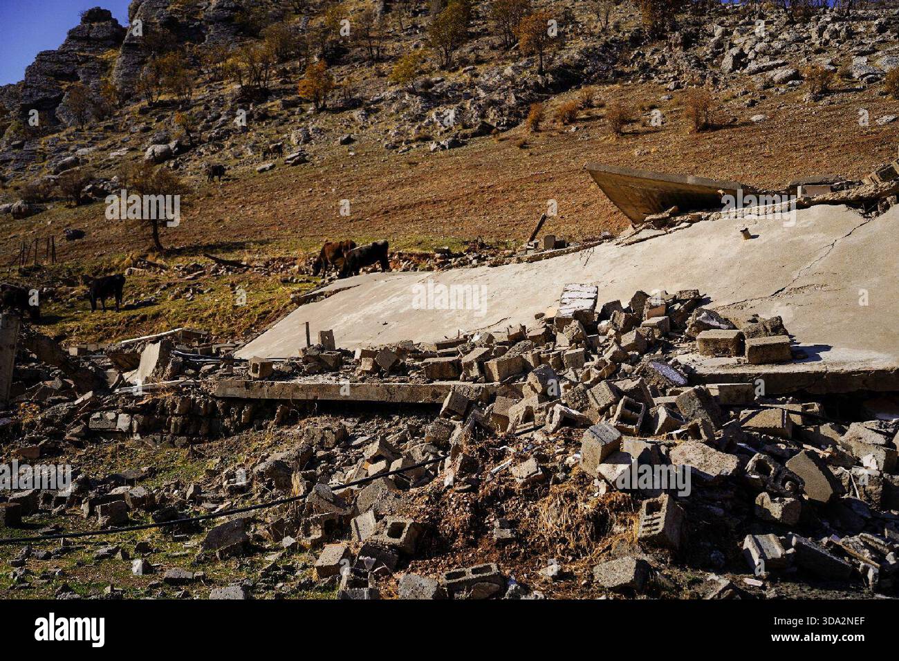 November 28, 2025, Qandil Mountains, Kurdistan, Iraq: The bombed out ...