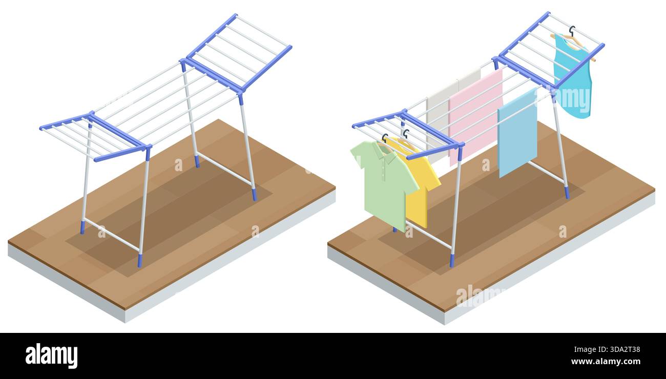 Empty cloth drying stand Stock Vector Images - Alamy