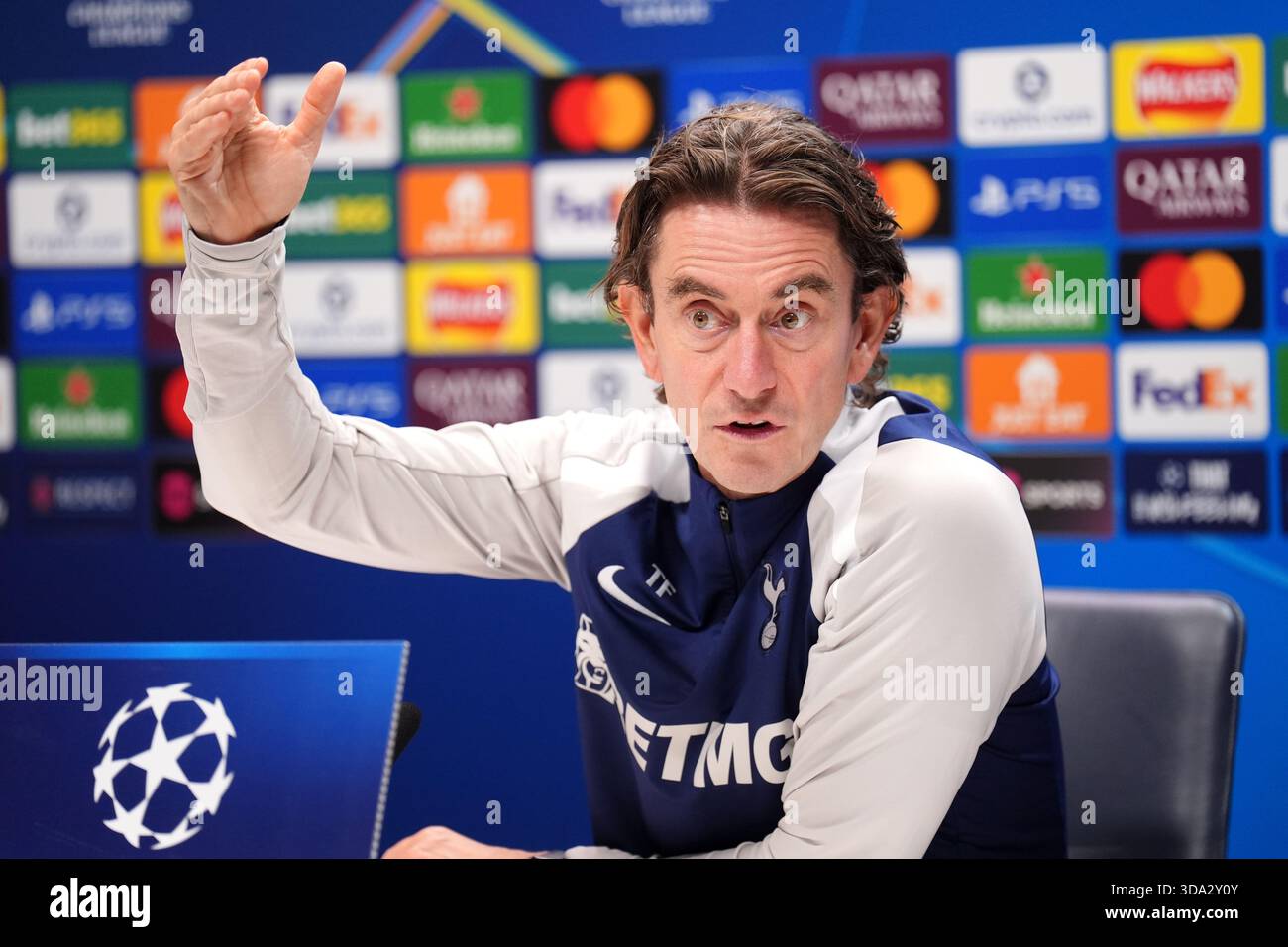 Tottenham Hotspur manager Thomas Frank during a press conference at the ...