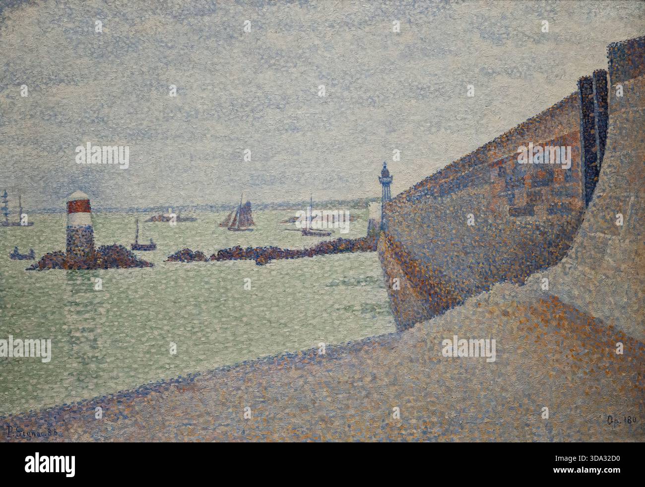 Paul Signac, "Portrieux, The Jetty, Grey weather, opus 180" 1888. Paul ...