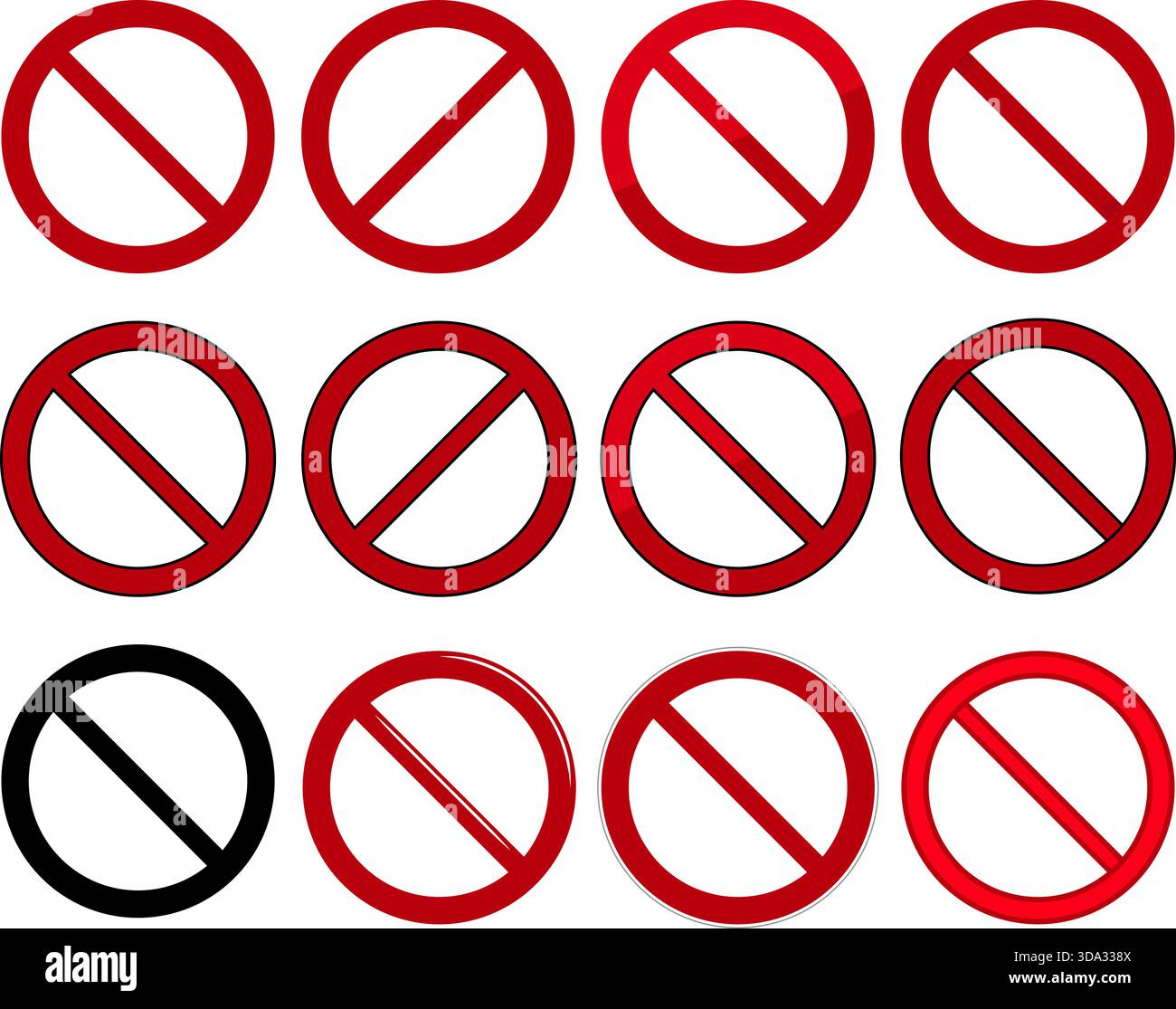 Prohibition symbol set on transparent background Stock Vector Image ...