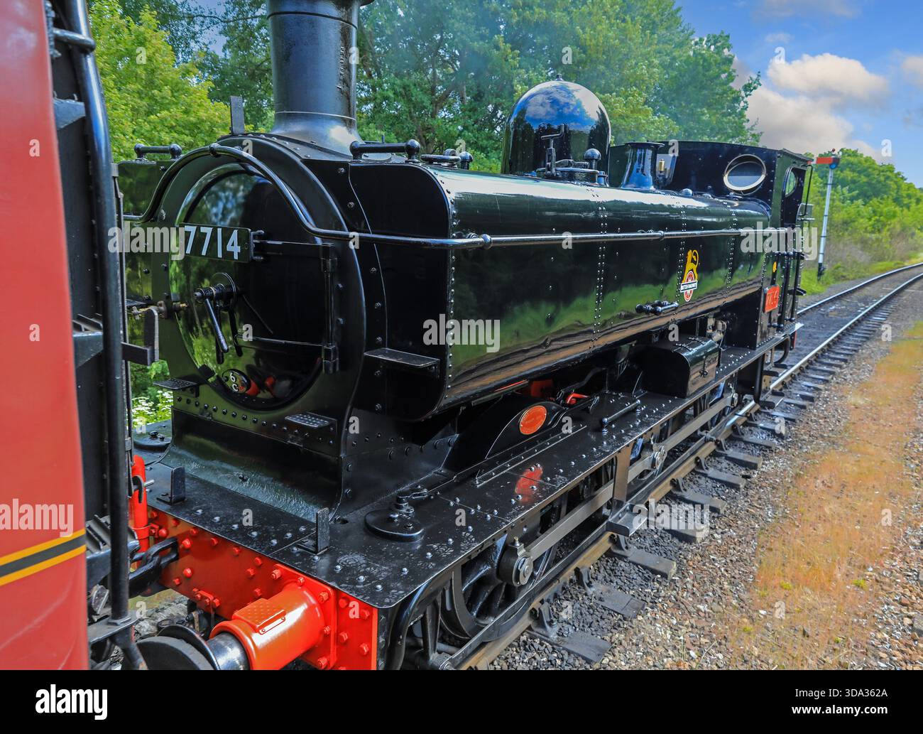 Steam engine No. 7714 is a GWR 5700 Class "Pannier Tank" locomotive ...