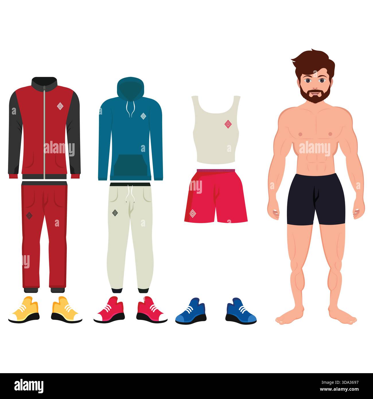 Fit active muscular bodybuilder Stock Vector Images - Alamy