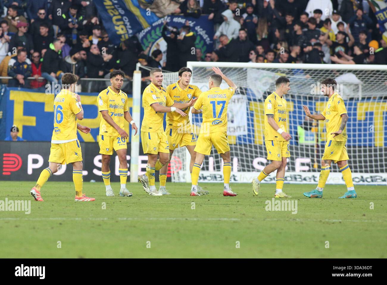 Gabriele Calvani of Frosinone Calcio scores the goal for 2-0 during the ...
