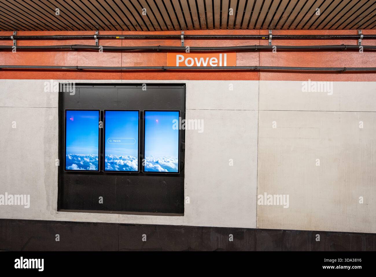 Powell Station interior for Bay Area Rapid Transit (BART) system, San ...