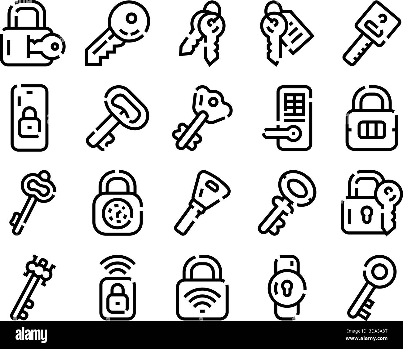 Keys locks sign Stock Vector Images - Alamy