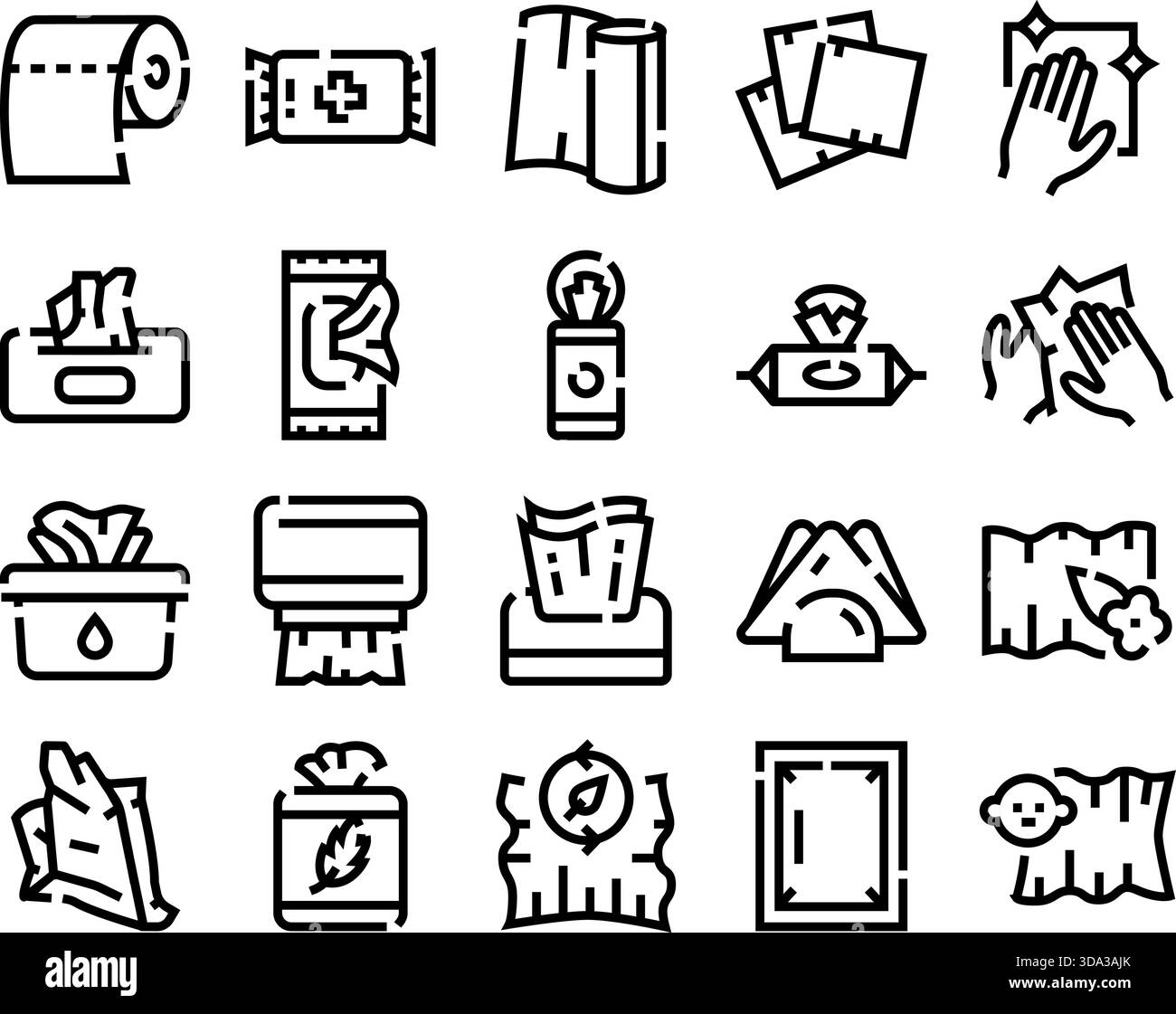 Hygiene paper products line art icons set Stock Vector Image & Art - Alamy