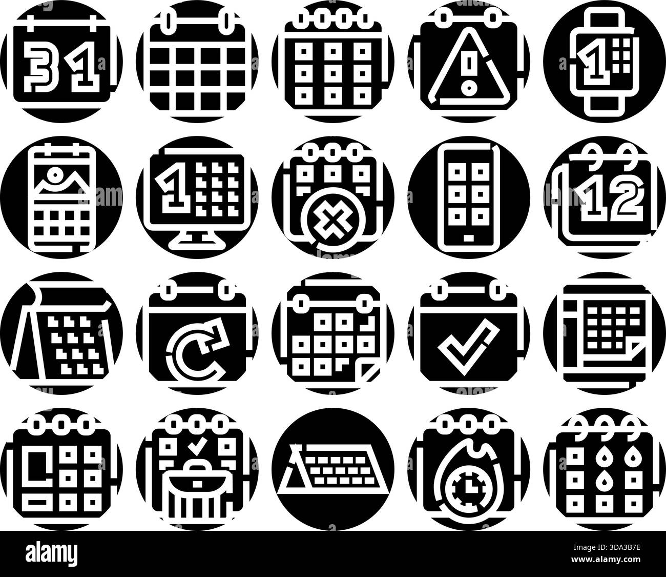Calendar app time planning Black and White Stock Photos & Images - Alamy