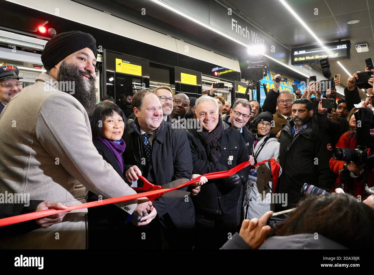 The people posing photo at the TTC line 6 Finch West LRT Opening ...
