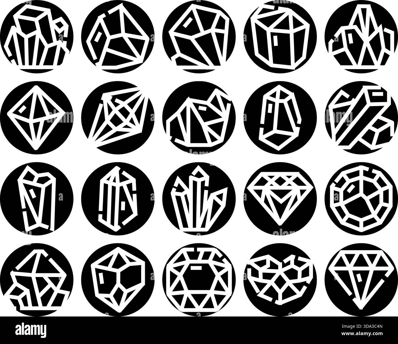 Gem stone collection simple Black and White Stock Photos & Images - Alamy