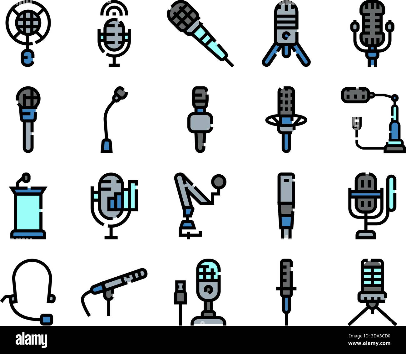 Microphone stage diverse Cut Out Stock Images & Pictures - Alamy