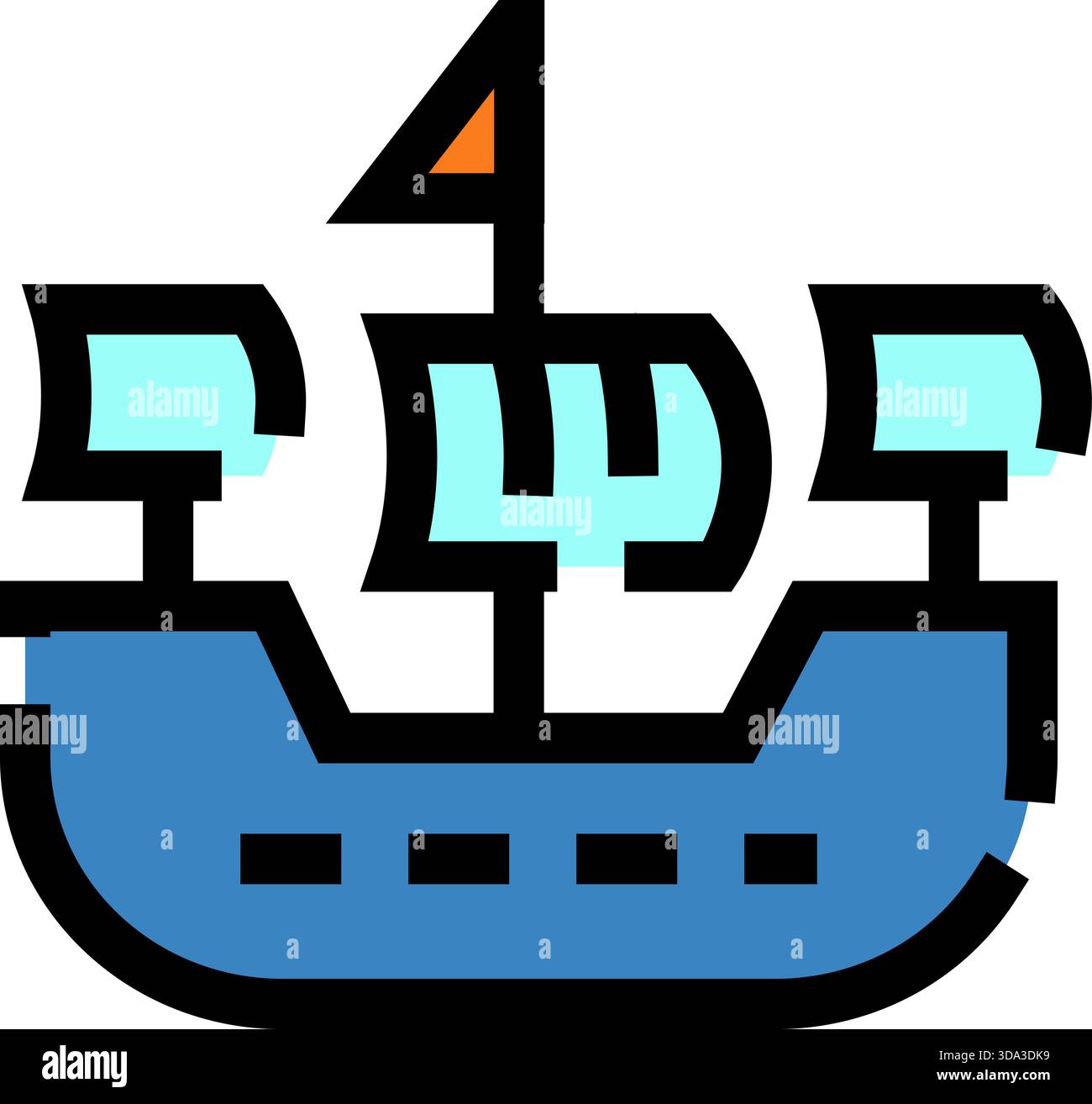 Caravel ship icon representing maritime travel and exploration Stock ...