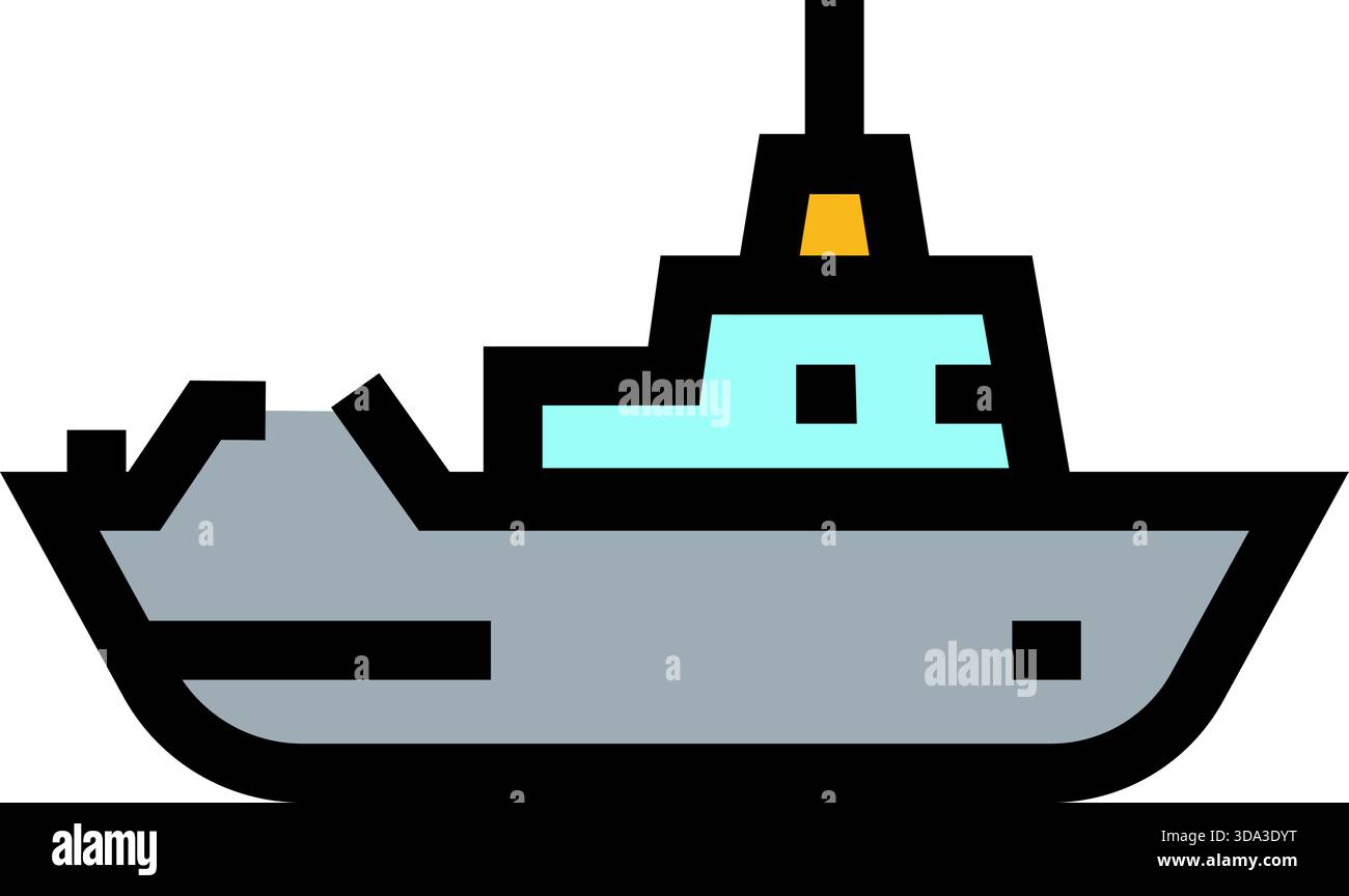 Naval warship icon representing military defense and security Stock ...