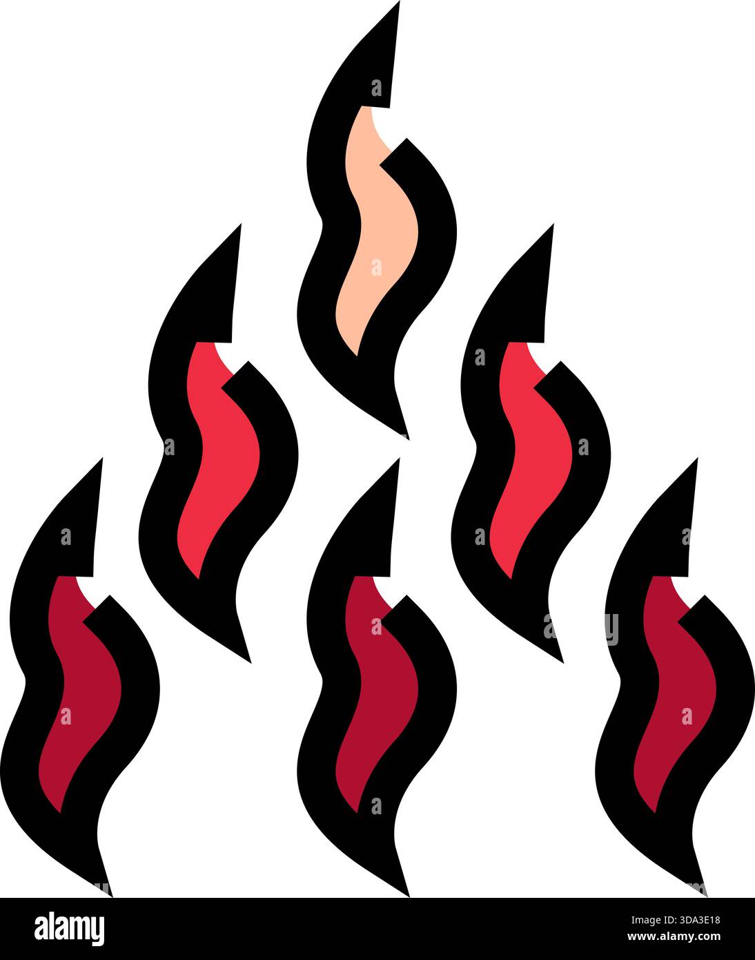 Fire flames symbol icon showing burning heat and energy Stock Vector ...