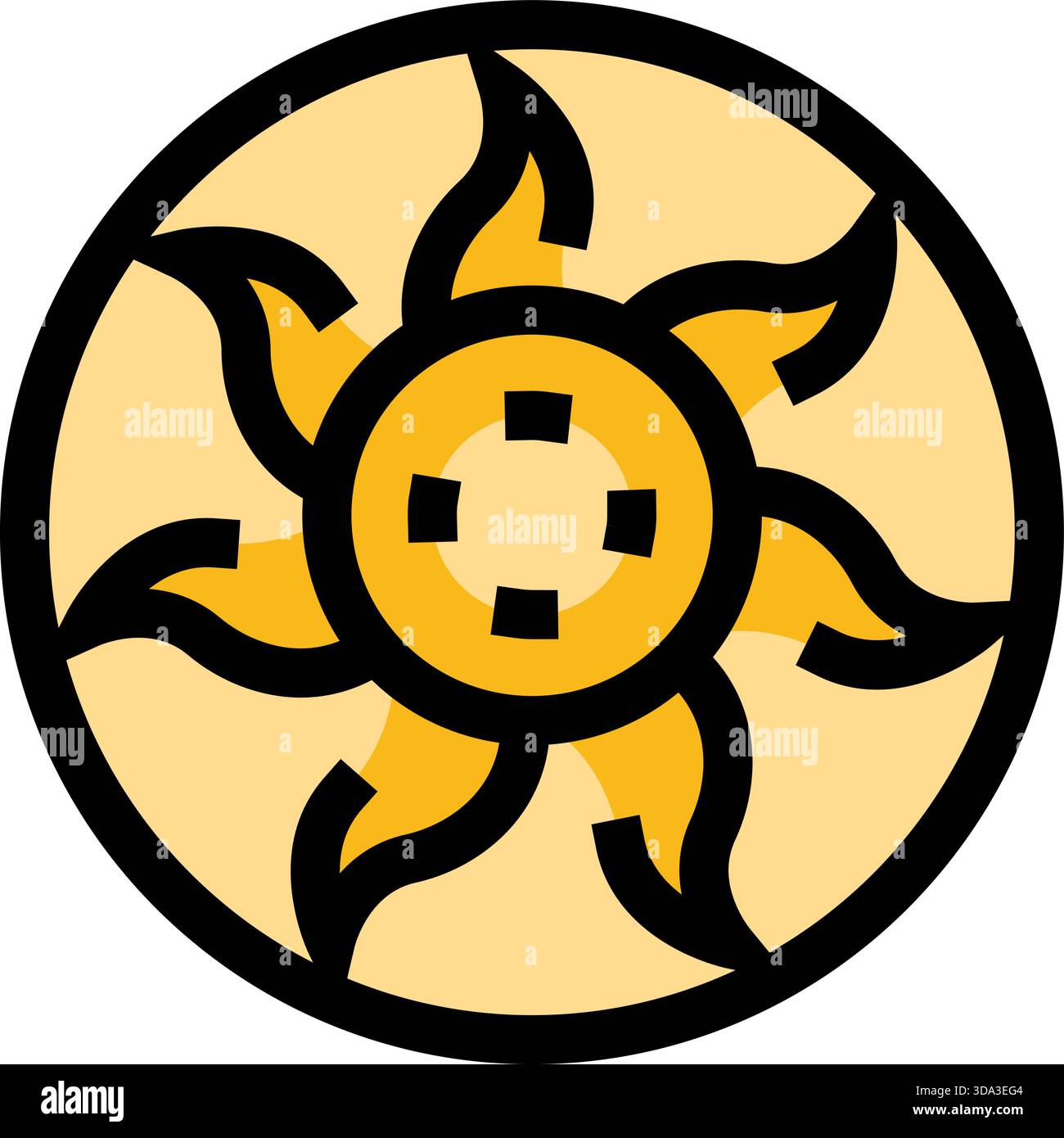 Golden sun flower magic kingdom emblem icon Stock Vector Image & Art ...