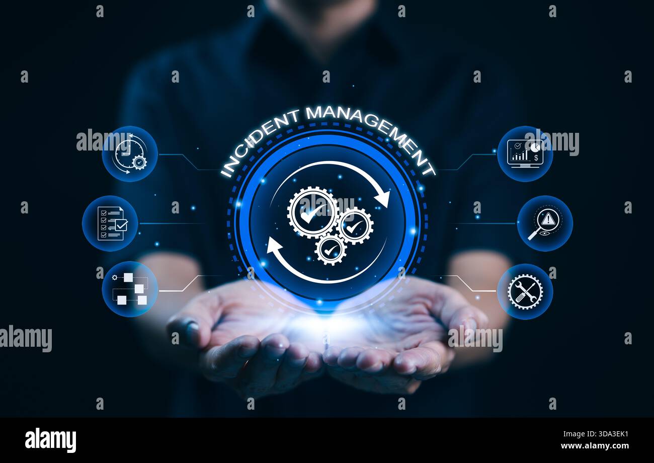 Incident Management and Resolving Unexpected Problems. A person holding ...