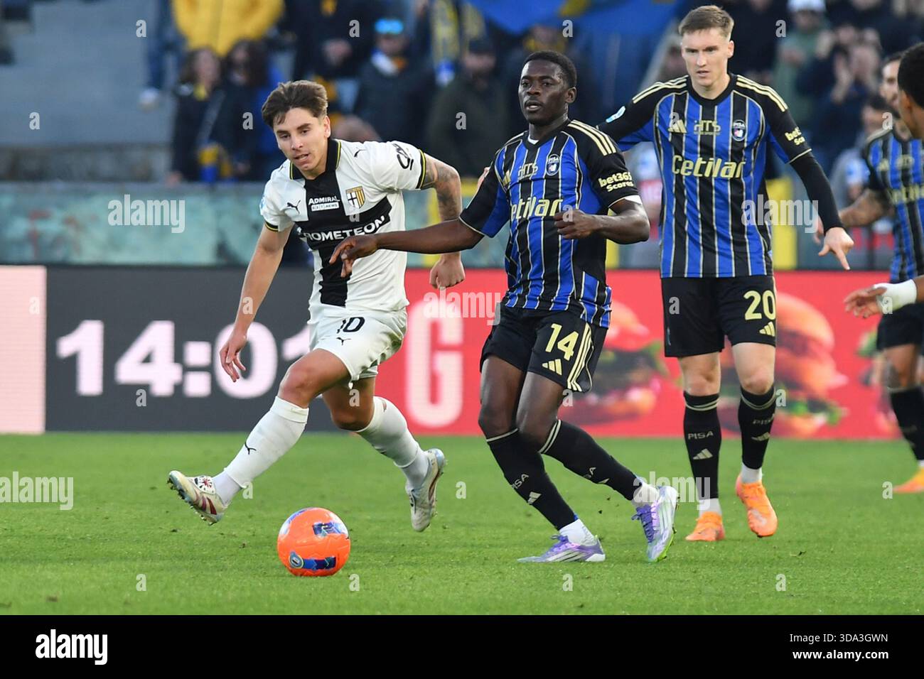 Adrian Bernabe' Garcia (Parma) Ebenezer Akinsanmiro (Pisa) during Pisa ...