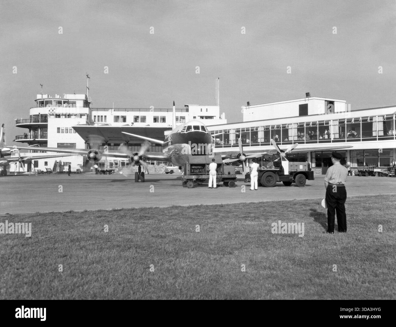 A BEA (British European Airways) Vickers Viscount turboprop plane on ...
