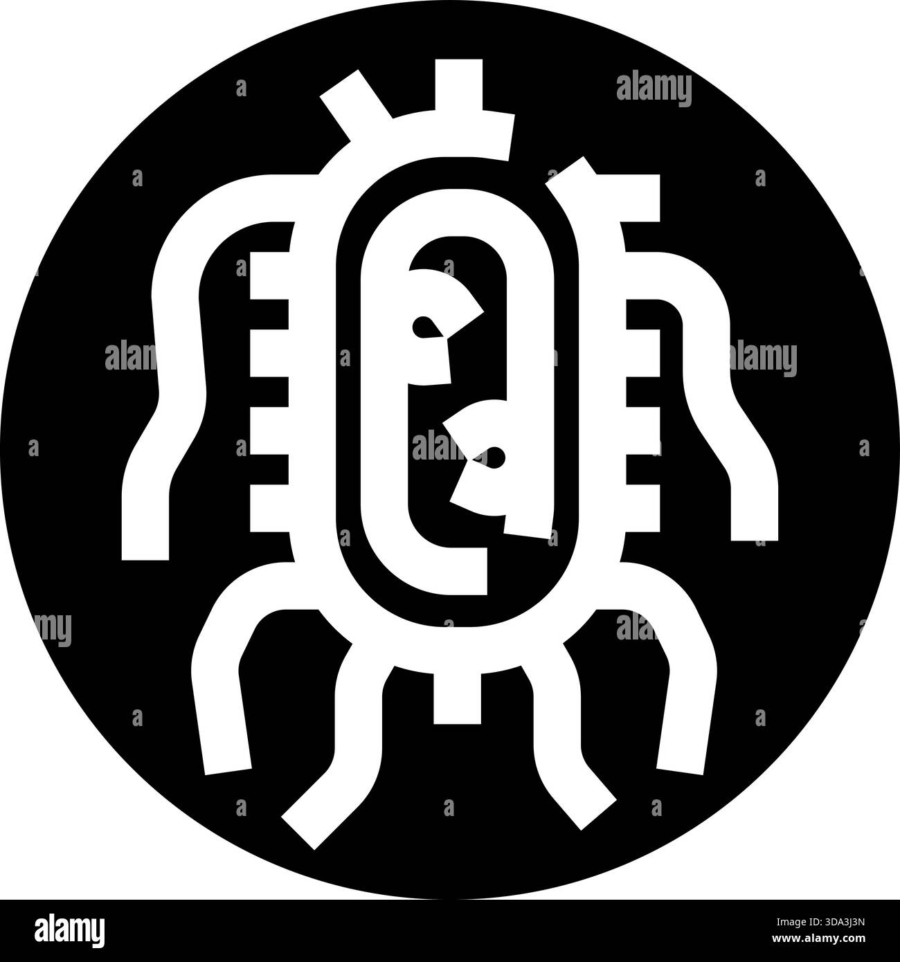 Stylized indigenous pre columbian art icon representing creature Stock ...