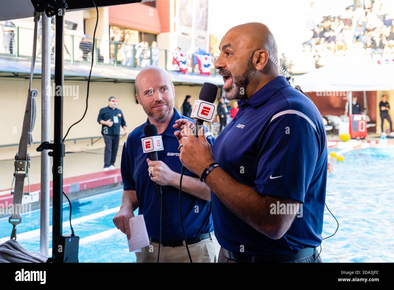 STANFORD, CA - DECEMBER 07: ESPN announcers Greg Mescall and John Abdou ...