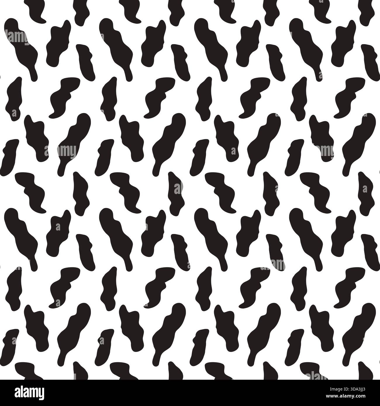 Holstein cow print seamless pattern with uneven blob shapes and amoeba ...