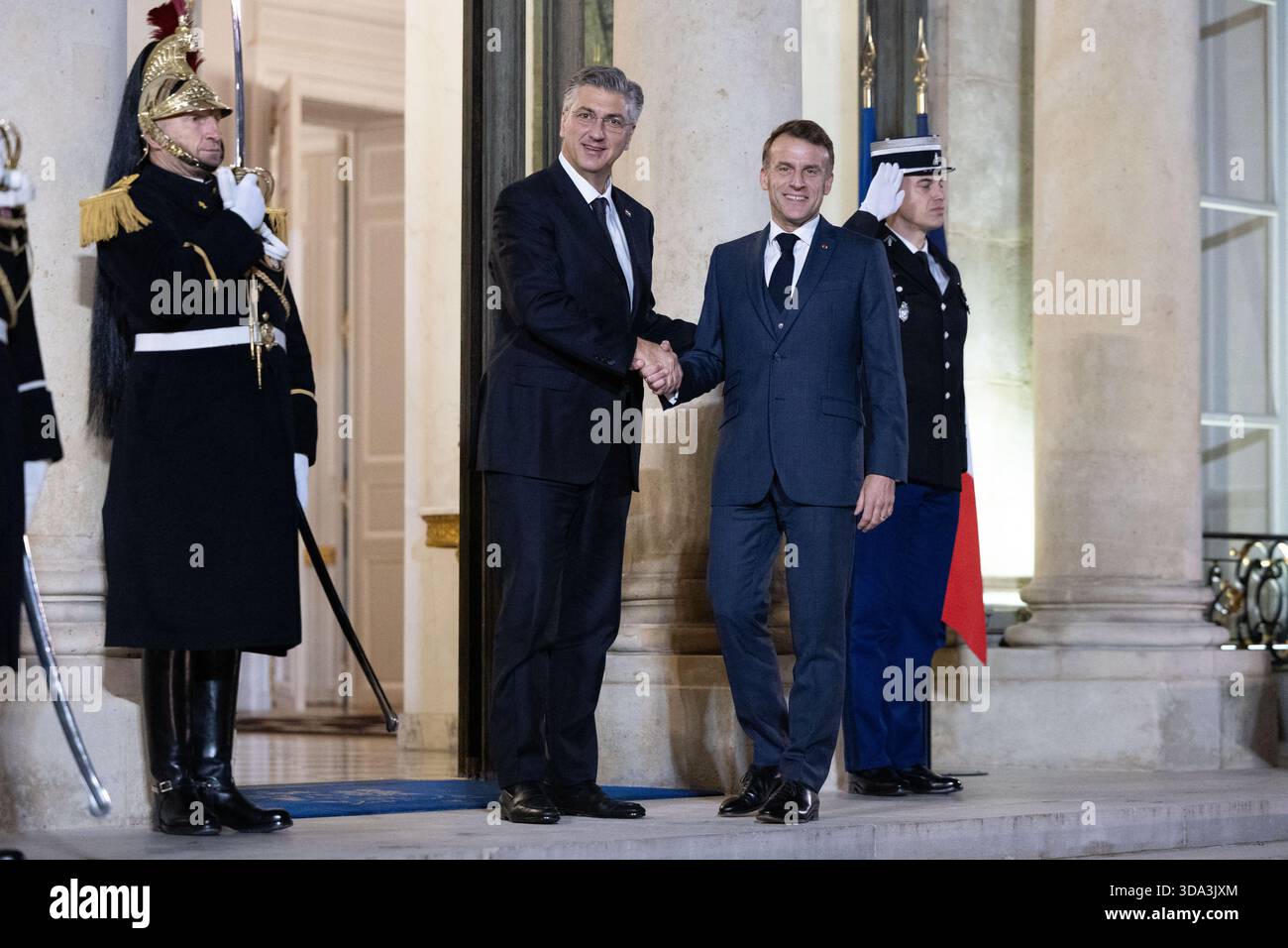 French President Emmanuel Macron welcomes Croatia's Prime Minister ...