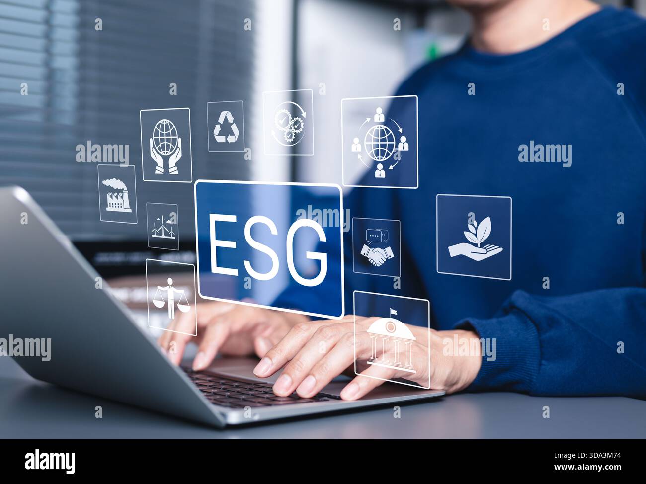 ESG Environmental Social Governance Concept. Working with ESG-related ...