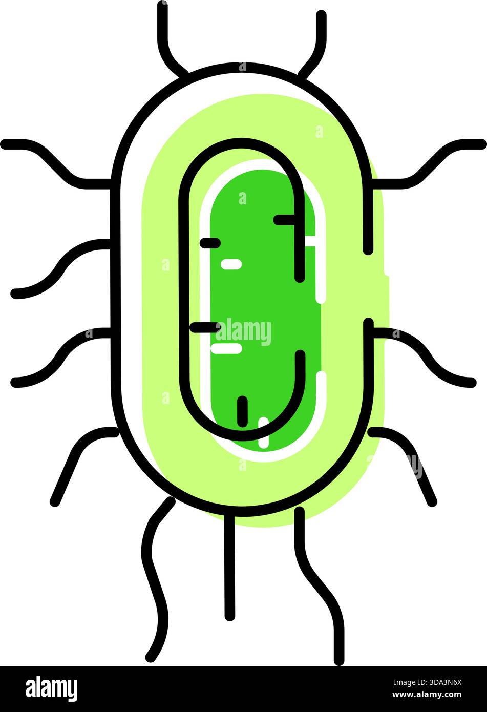 Bacterium microbe germ science biology cell icon Stock Vector Image ...