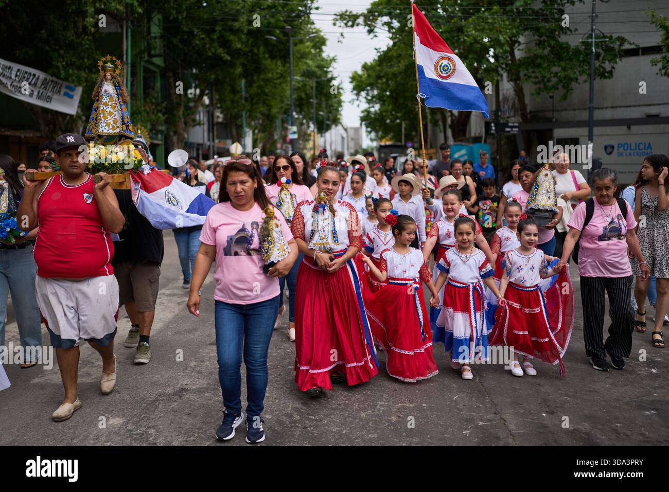 Faithful walk in a procession celebrating the feast day of Paraguay's ...