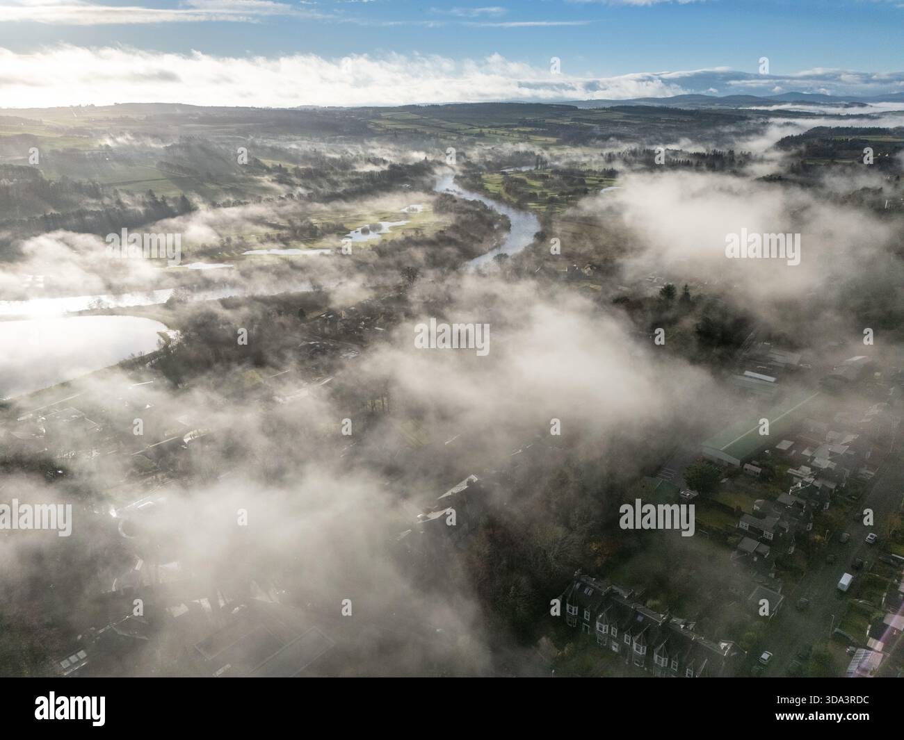 Mist clears looking down the Dee Valley, Royal Deeside Aberdeen ...