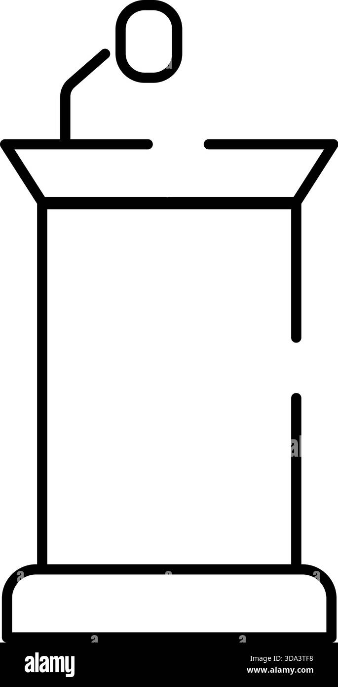 Lectern with microphone representing public speaking and presentation ...
