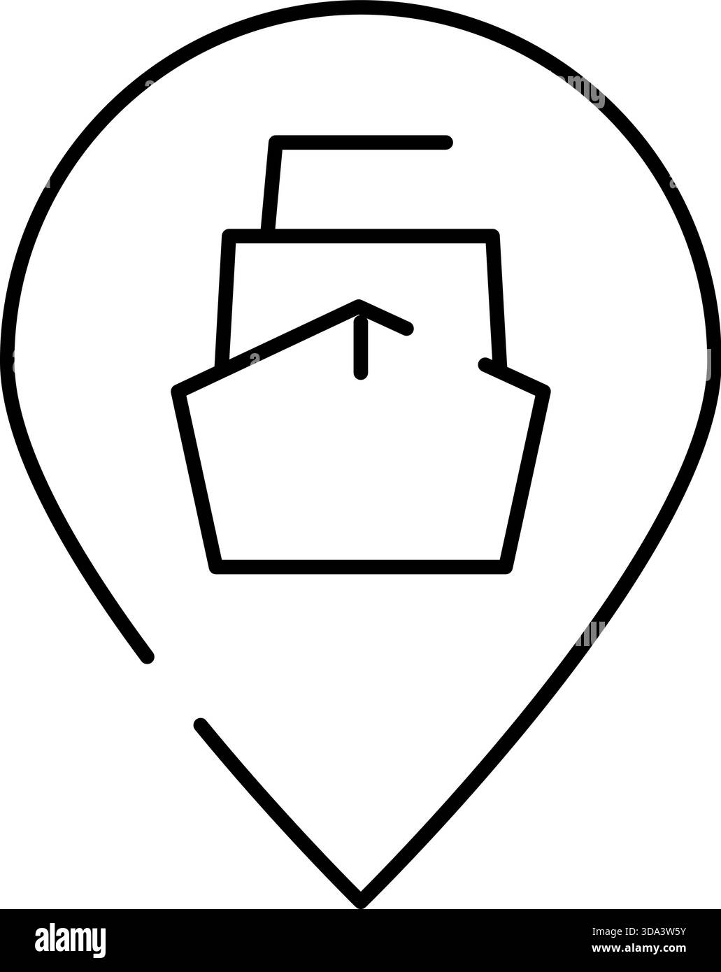 Ship icon inside location pin for cargo tracking Stock Vector Image ...
