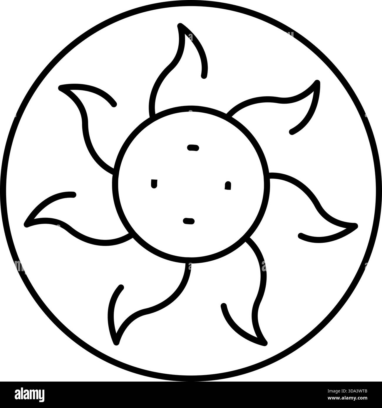 Circular sun symbol line art drawing icon Stock Vector Image & Art - Alamy