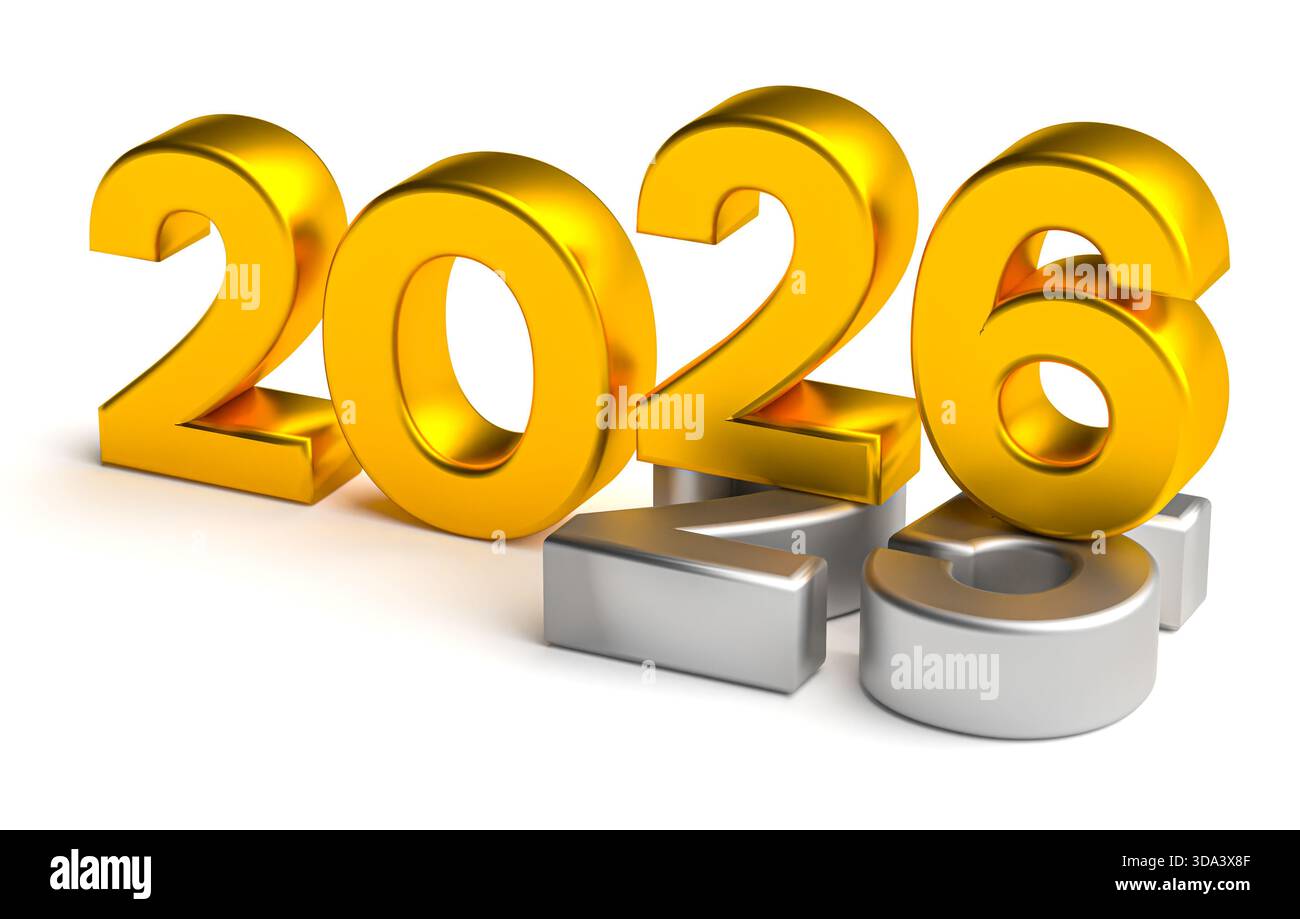 3d 2026 future year concept hi-res stock photography and images - Alamy