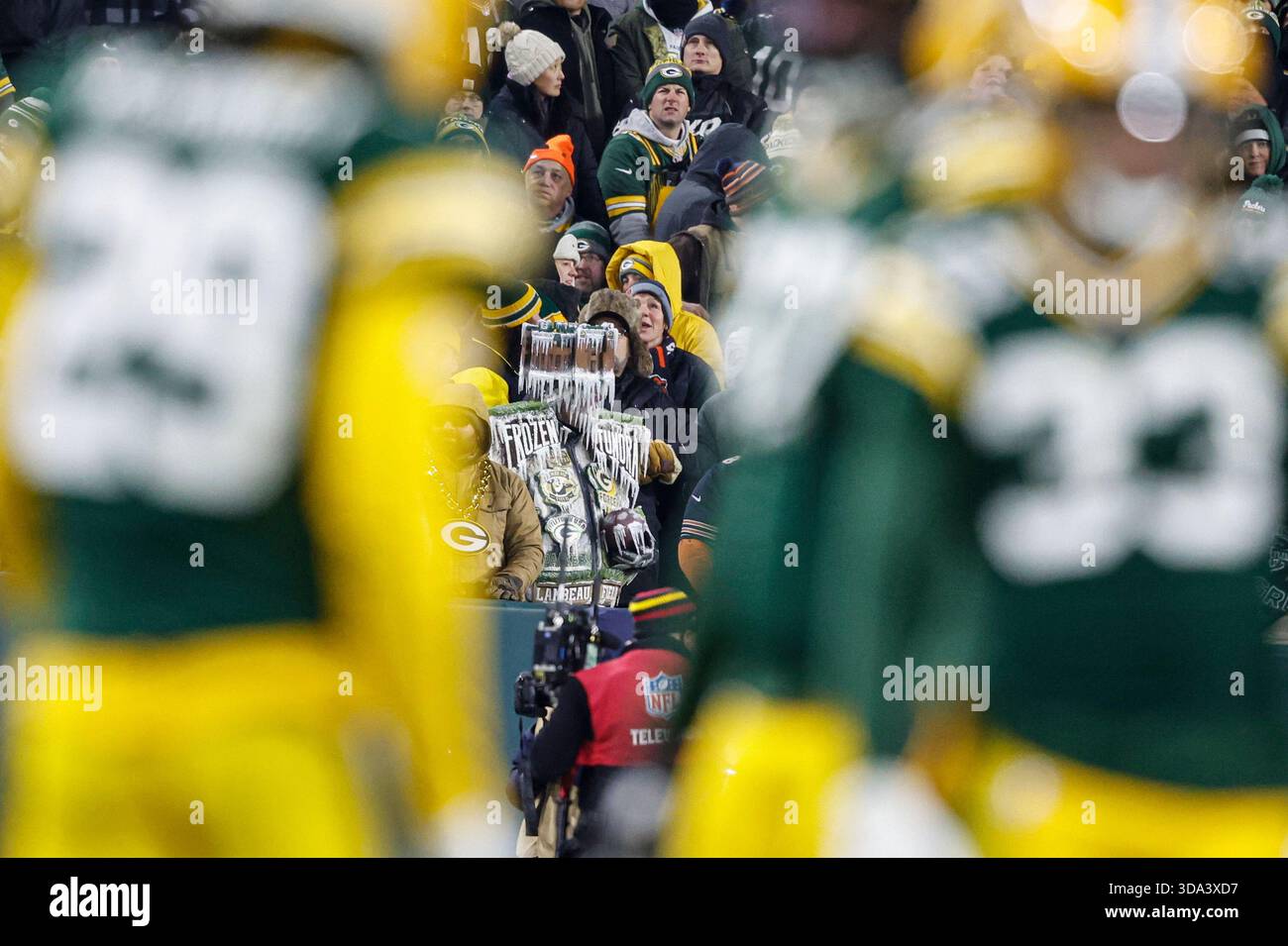 A Green Bay Packers fan during an NFL game between the Chicago Bears ...