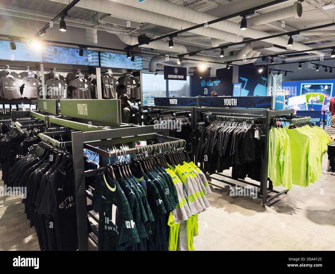 Manchester, UK - November 16, 2025: Youth sportswear on display in a ...