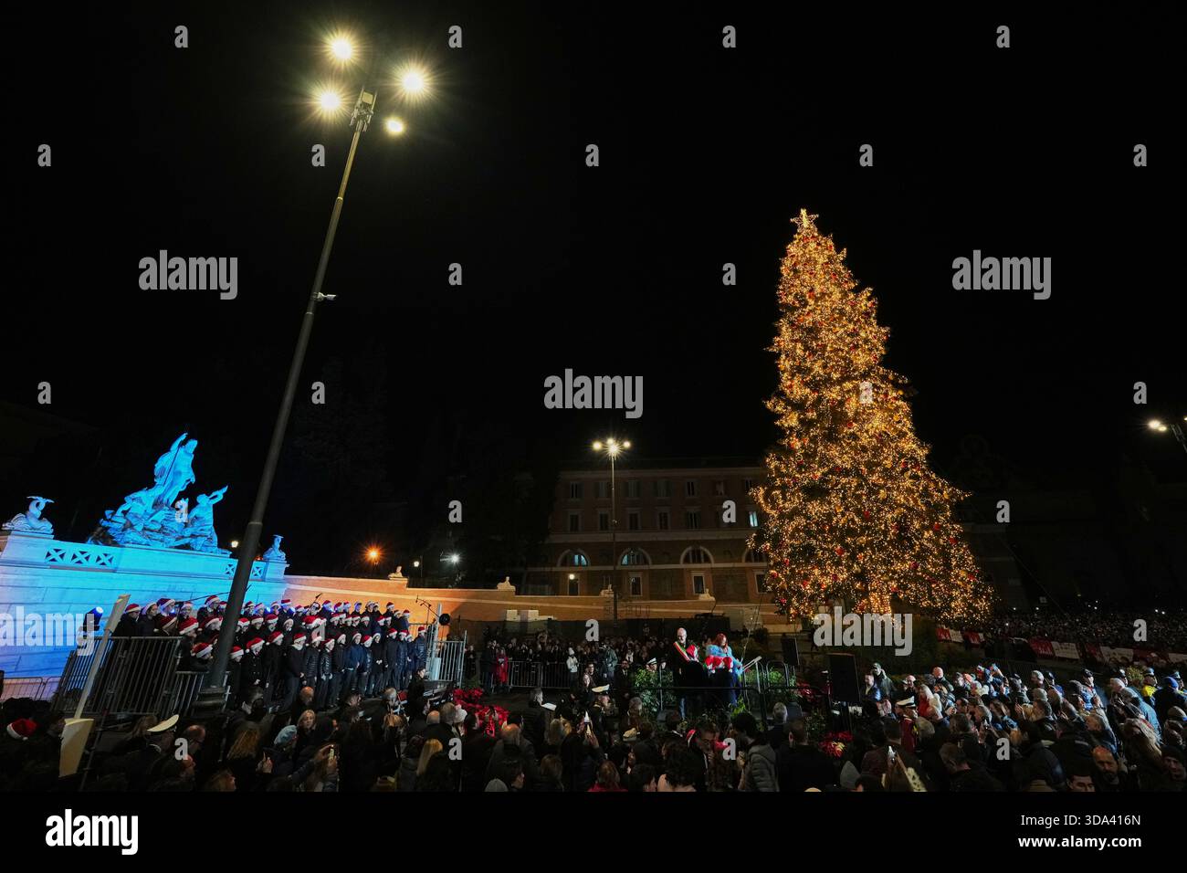 Rome's Mayor Roberto Gualtieri lights up a giant Christmas tree in ...