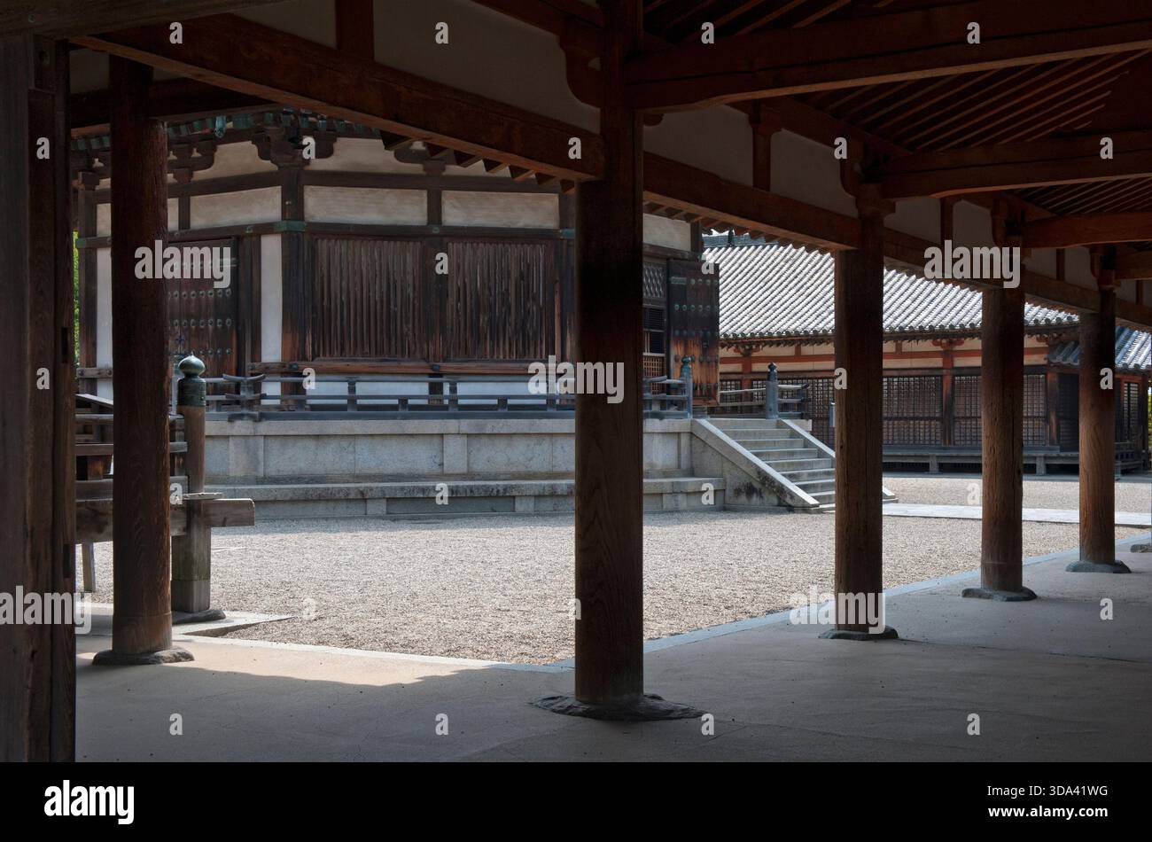 Octagonal-shaped Toin Yumedono (Hall of Dreams), a National Treasure ...