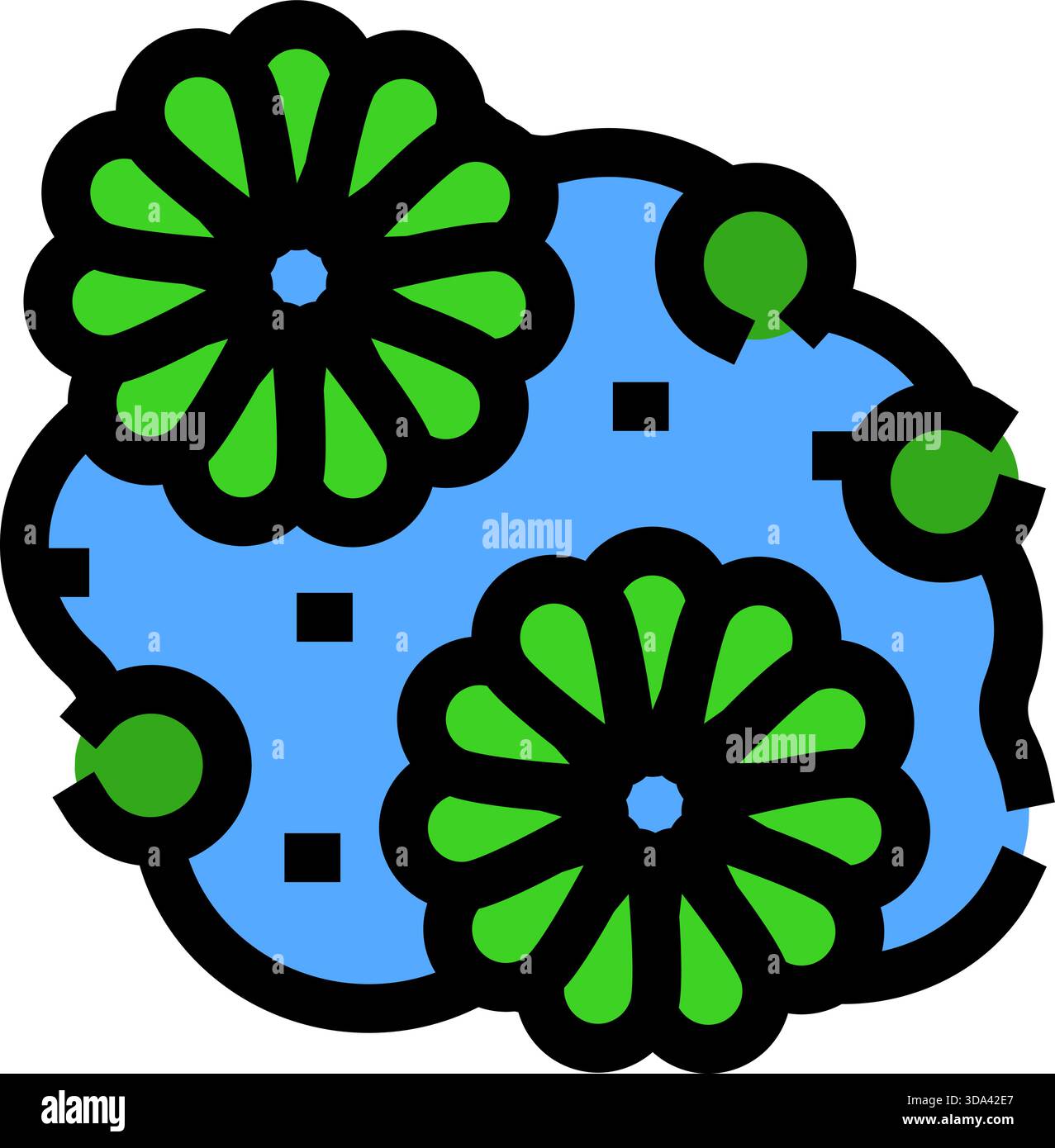 Algae bloom spreading in water pond ecosystem Stock Vector Image & Art ...
