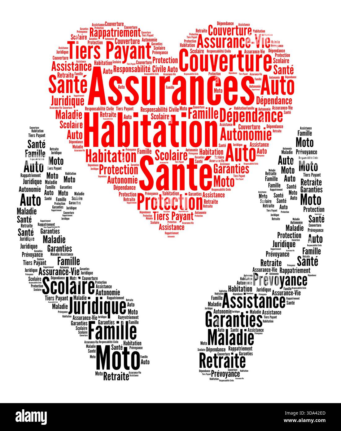 Life insurance word cloud called assurance vie in French language Stock ...