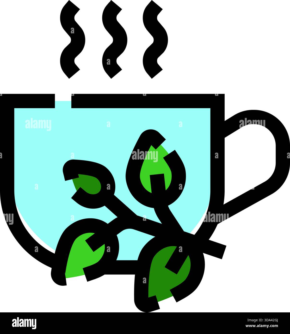 Steam leaves natural plant icon Cut Out Stock Images & Pictures - Alamy