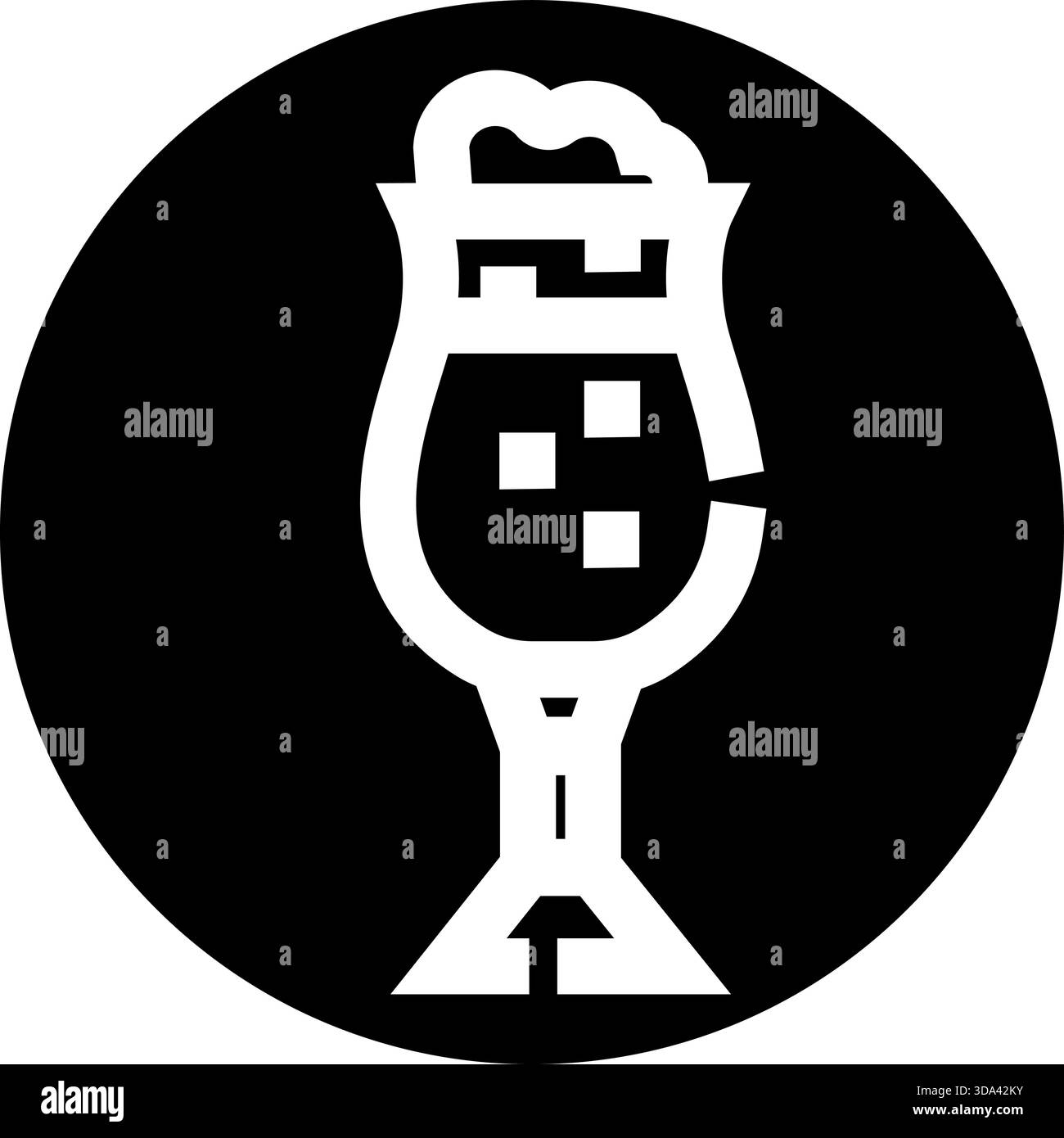 Beer glass black circle icon presenting beverage Stock Vector Image ...