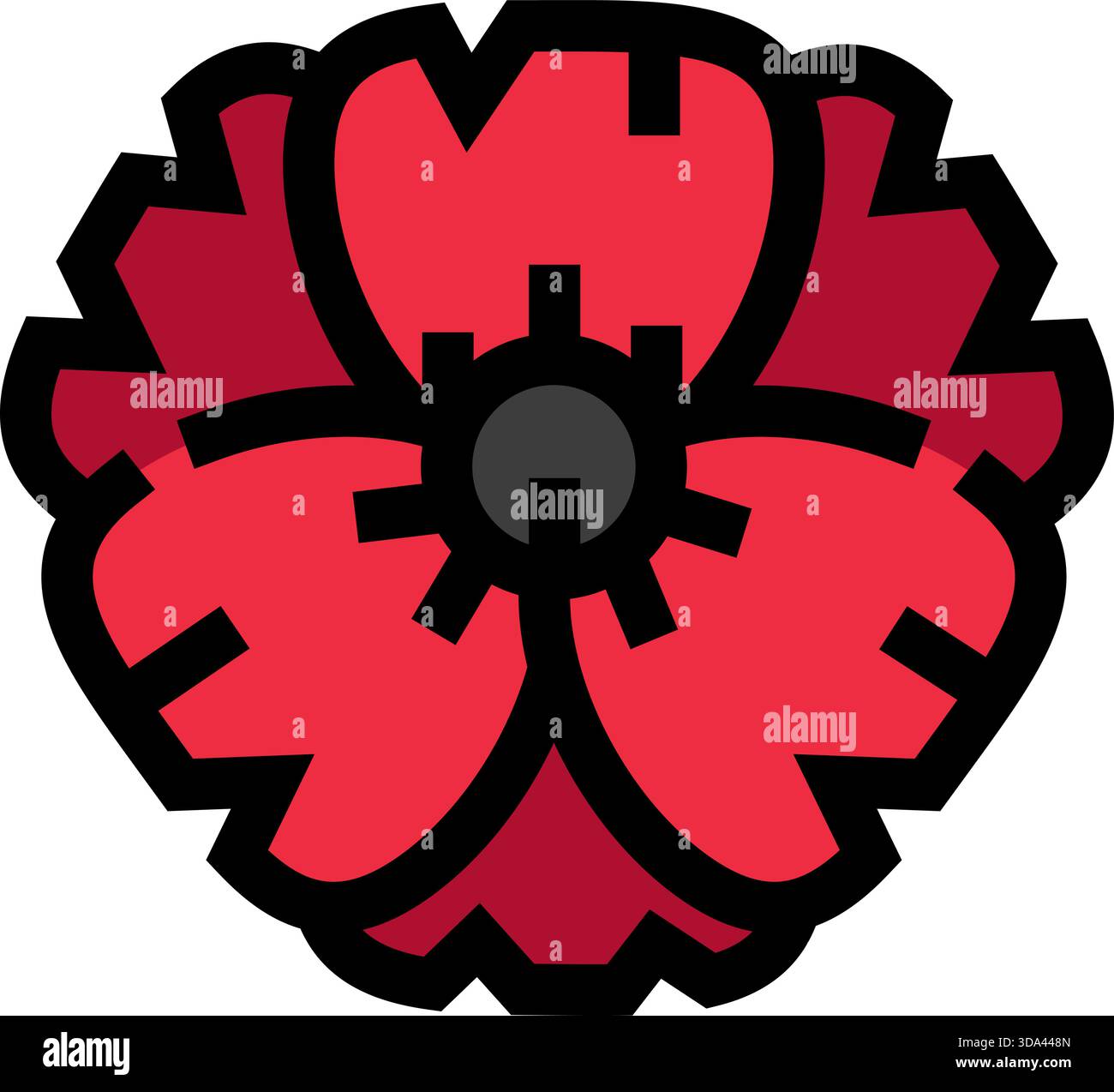 Red poppy flower symbol of remembrance and memorial Stock Vector Image ...