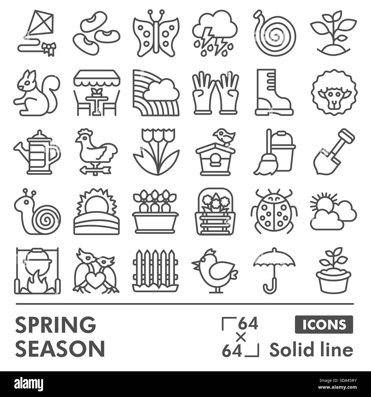 Gardening theme illustration Black and White Stock Photos & Images - Alamy