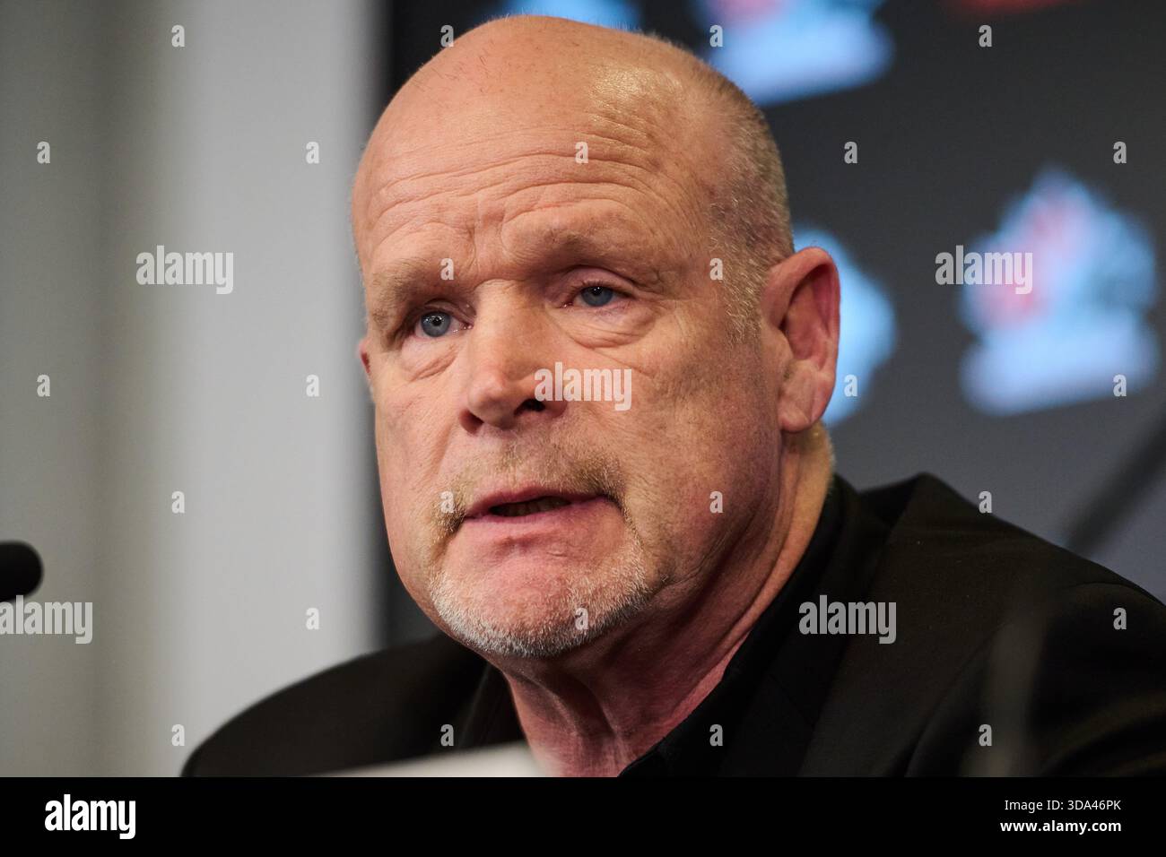 National Junior Team management group member Mark Hunter speaks at a press conference announcing ...